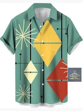 Shirts | Mens Retro Bowling Shirt 5s Rockabilly Style Button Down ...